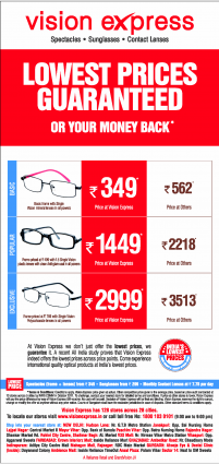Vision Express-Lowest Price Guaranteed or your money back starts on ...